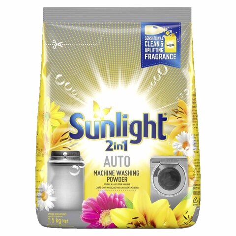 Buy Sunlight 2 In 1 Yellow Auto Machine Washing Powder 1.5Kg Online ...