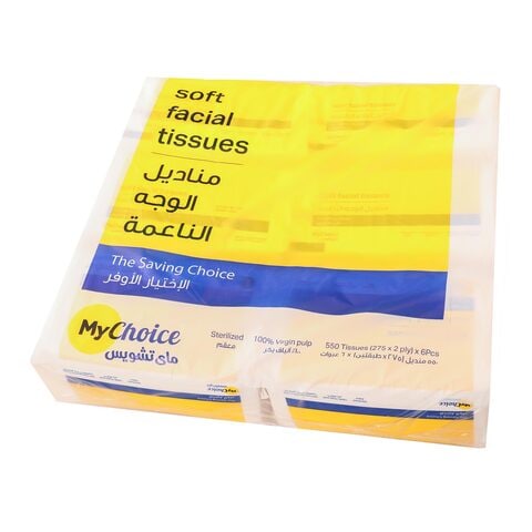 My Choice Facial Tissues - 550 Tissue - 6 Packs Online | Carrefour Egypt