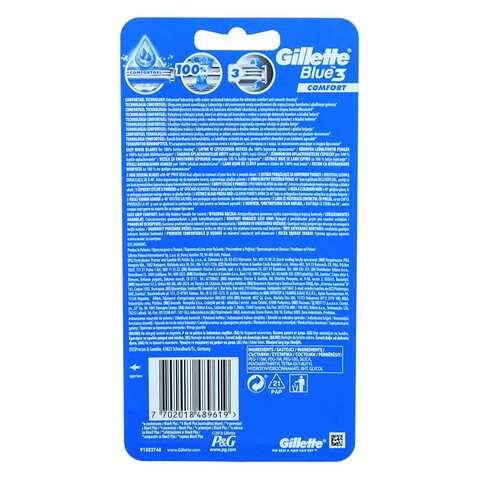 Buy Gillette Blue 3 Men's Disposable Shaving Razor 3 Piece Online ...