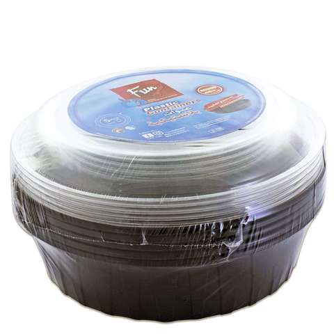 Fun Multipurpose Round Plastic Container With Lid 1.5L Grey 5 PCS price ...