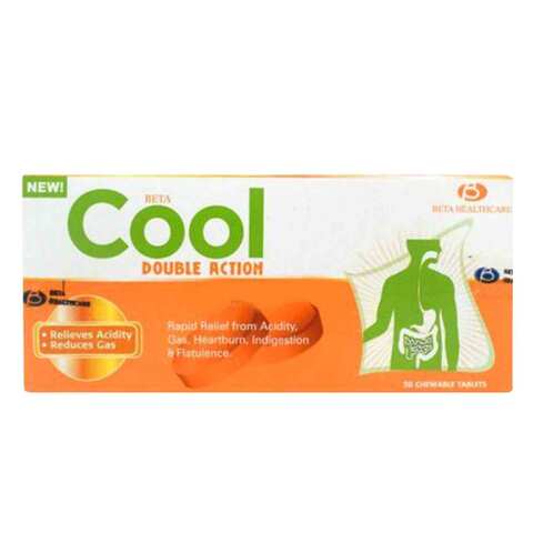Buy Beta Cool Double Action Antacid Tablets 20 Pieces Online ...