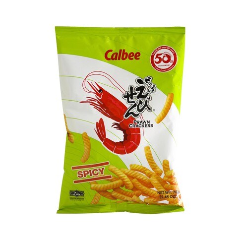 Calbee Spicy Flavored Prawn Crackers 70g price in UAE | Carrefour UAE ...