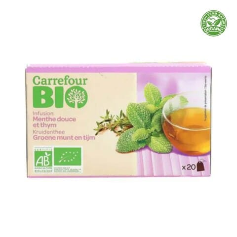 Carrefour Bio Herbal Tea Bags With Mint 1.5g Pack of 20 price in UAE ...