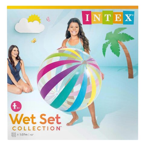 Buy Intex Wet Set Collection Jumbo Stripe Beach Ball 107cm Online ...