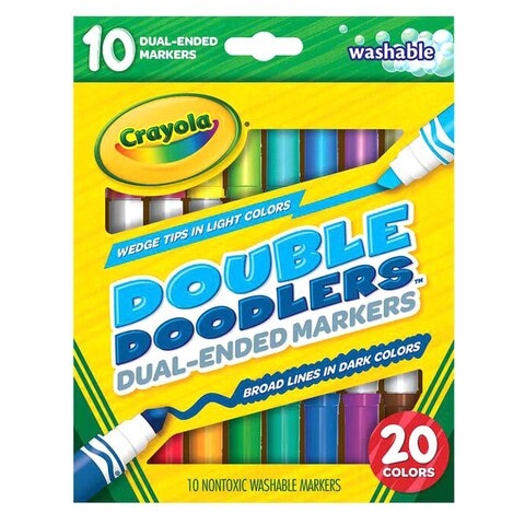 Crayola Double Doodlers Dual-Ended Marker Multicolour Pack of 10 price ...