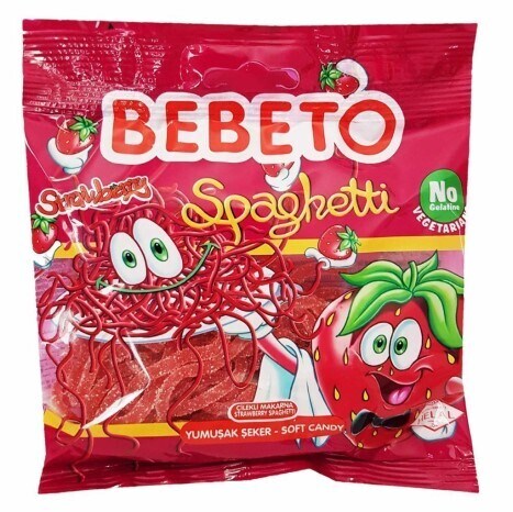 Bebeto Strawberry Spaghetti Jelly Candy 80g price in Kuwait | Carrefour ...