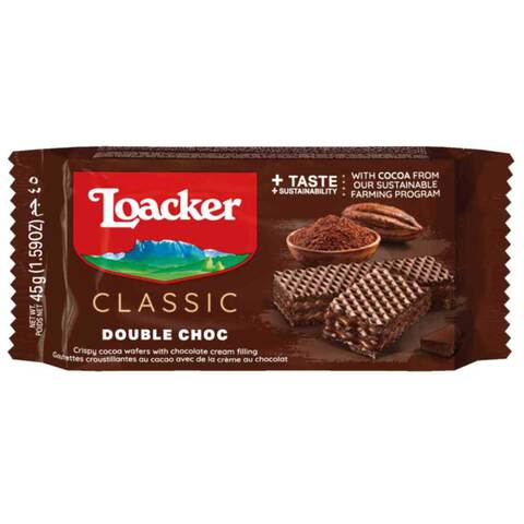 Loacker Classic Double Chocolate Wafers 45g price in UAE | Carrefour ...