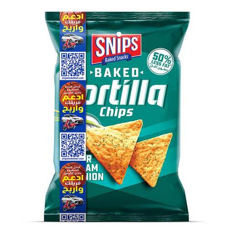 Buy Snips Tortilla Cream And Onion 40GR 50 Percent Less Fat Online ...
