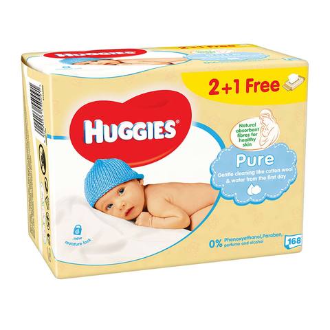Huggies Baby Wipes Pure 56wipesx3 price in Saudi Arabia | Carrefour ...