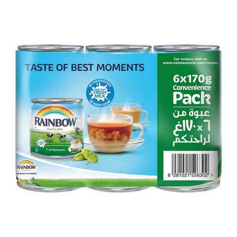 Rainbow Cardamom Evaporated Milk 170 gr X 6 price in Kuwait | Carrefour ...