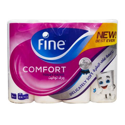 Fine toilet paper comfort 180sheet 2 ply 24 rolls price in Saudi Arabia ...