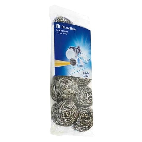 Carrefour Stainless Steel Spiral Inox Scourer Silver 10 PCS price in ...