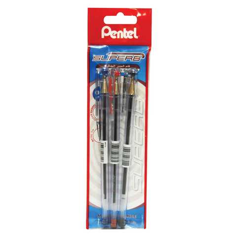 Pentel Superb Ballpoint Pen Multicolour Pack of 3 price in UAE ...