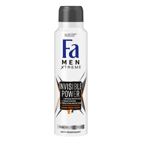 FA MEN INVISIBLE POWER 72 PROTECTION ANTI PERSPIRANT DEODORANT SPRAY ...