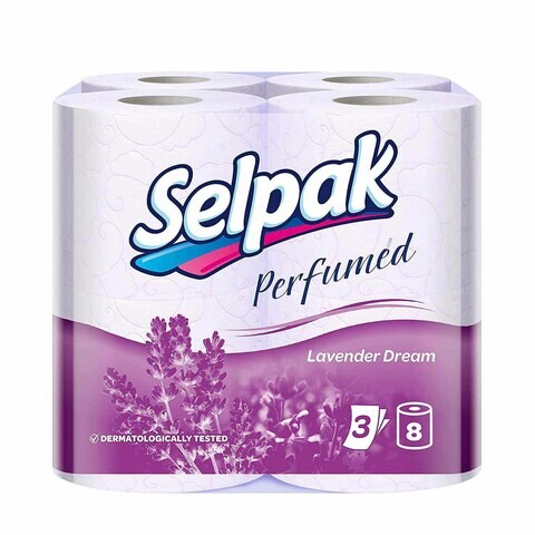 Selpak 3 Ply Perfumed Toilet Paper Rolls Lavender Dream 8 count White ...