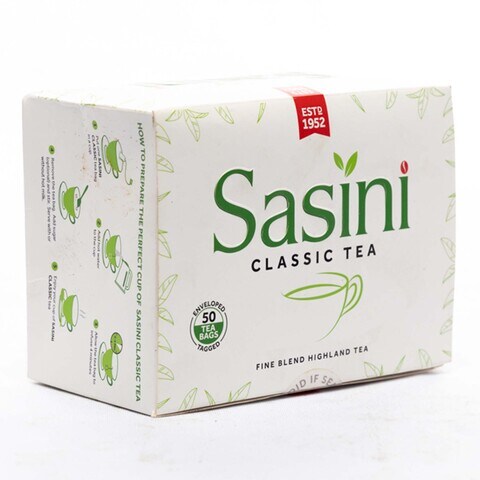 Buy Sasini Classic Black Tea Bags Pack of 50 Online - Carrefour Kenya