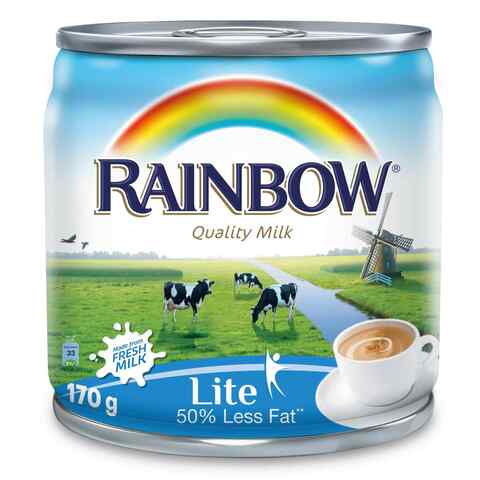Rainbow Evaporated Milk Lite 170g price in UAE | Carrefour UAE ...