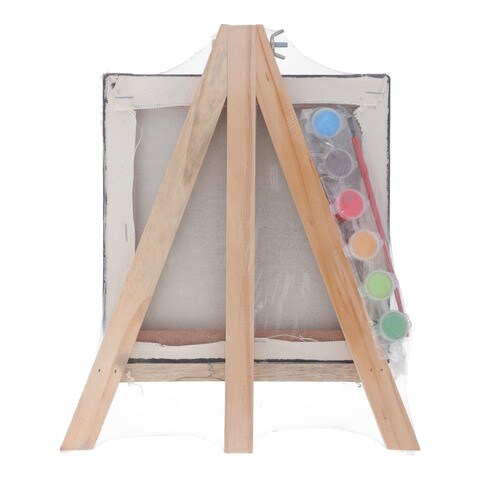 Easel With Square Black Canvas Medium