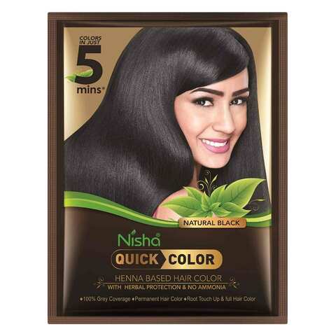 Buy Nisha Quick Henna Based Hair Color Natural Black 60g Online ...