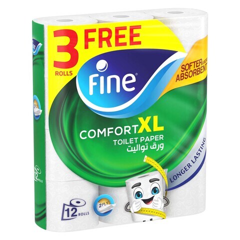 سعر Fine Comfort Toilet Paper XL White 12 Rolls فى الامارات | كارفور ...