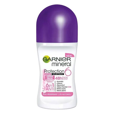 Buy Garnier Mineral Protection 6 In 1 Antiperspirant Cotton Fresh Roll ...