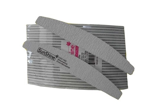 Sunshine Nail File Moon Shape Grey 100/180 Grit 25pcs/pack price in UAE ...