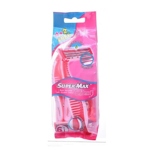 Super Max Confidence Disposable Triple Blade Razor Pink 6 count price ...