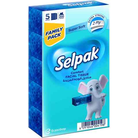 Selpak Facial Tissue White 200 countx5 price in UAE | Carrefour UAE ...