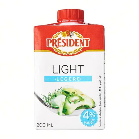 President 4% Fat UHT Light Cream 200ml price in UAE | Carrefour UAE ...