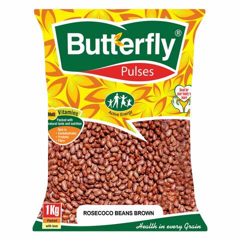 Buy Butterfly Pulses Brown Rosecoco Beans 1Kg Online - Carrefour Kenya