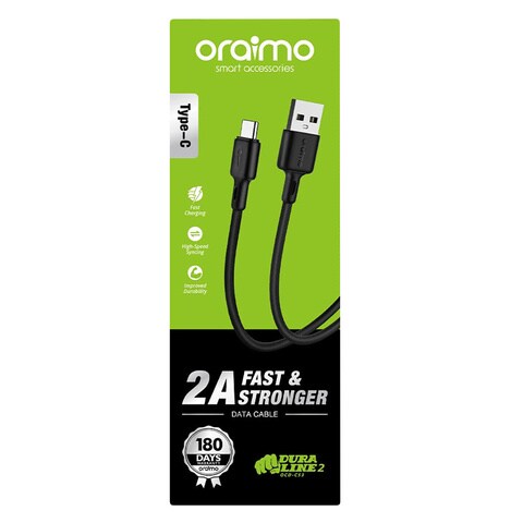Buy ORAIMO CABLE OCD-C53 2A 1M BLACK Online - Carrefour Kenya