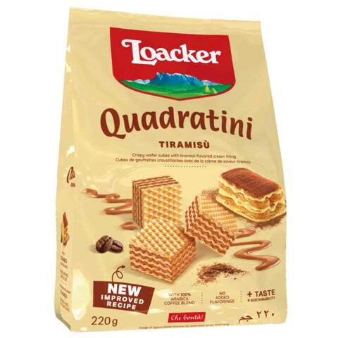 Loacker Quadratini Tiramisu Chocolate With Arabica Coffee Wafers 220g ...