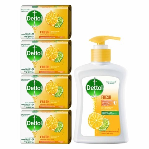 Dettol Fresh Antibacterial Hand Wash Yellow 200ml With Fresh ...