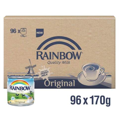 Rainbow Original Evaporated Milk 170g Pack of 96 Online | Carrefour UAE