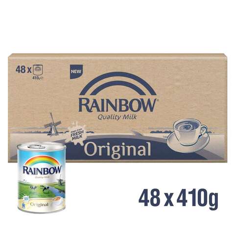 Rainbow Evaporated Milk 410g Pack of 48 price in UAE | Carrefour UAE ...