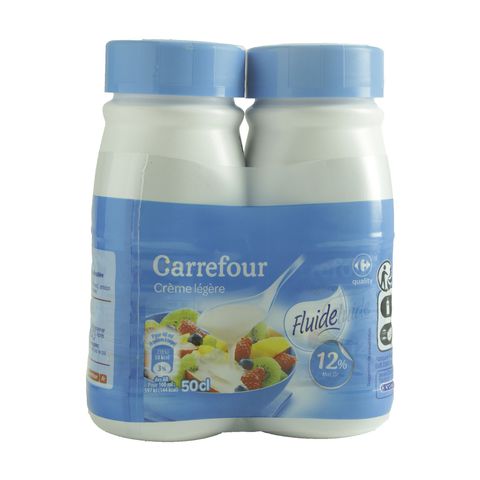 Carrefour Light Cream UHT Sterilized with 12% of Fatty Matter 250ml x ...