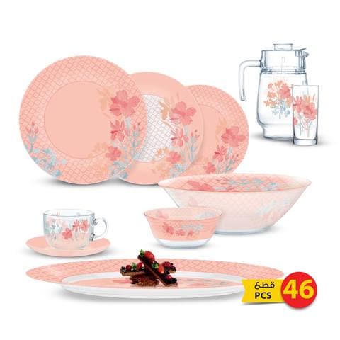 Luminarc spring loom dinner set 46 pieces price in Saudi Arabia ...