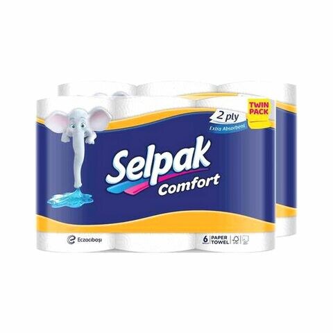 سعر سيلباك مناديل ورقية مريحة للمطبخ 90 منديل × طبقتان حزمة من 12 لفافة ...