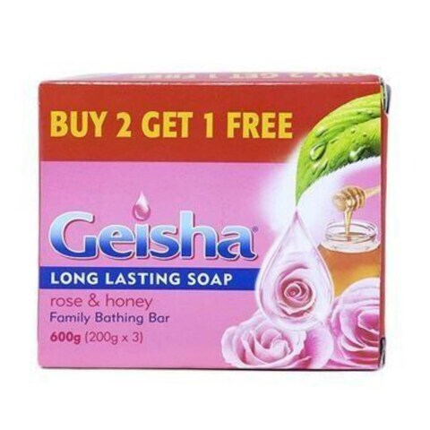 Buy Geisha Rose & Honey Pink Family Bathing Soap Value Pack 200G X 3 ...