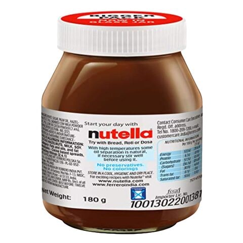 Buy Nutella Ferrero Cocoa And Hazelnut Spread 180g Online - Carrefour Kenya
