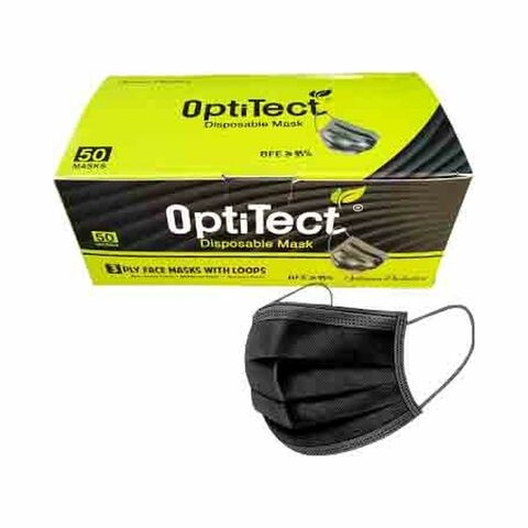 OptiTect Disposable Face Mask Black 50 PCS price in UAE | Carrefour UAE ...