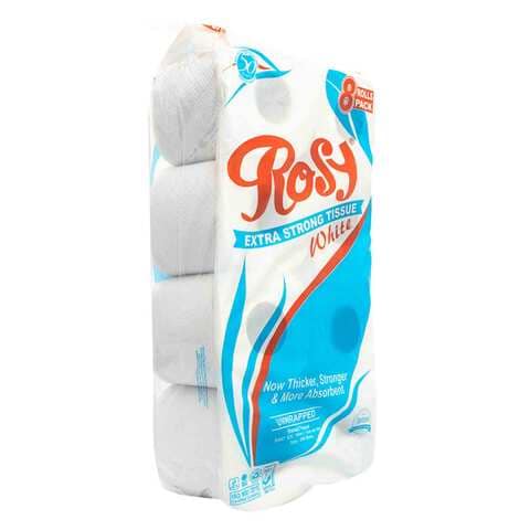 Buy Rosy Extra Strong Tissue White Pack of 8 Online - Carrefour Kenya