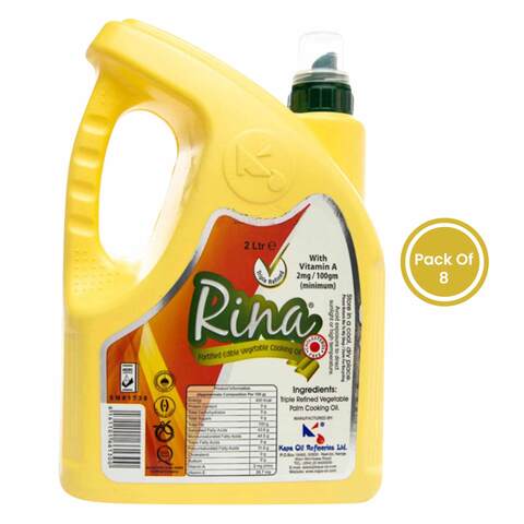 Buy Rina Vegetable Cooking Oil 2L x Pack of 8 Online - Carrefour Kenya