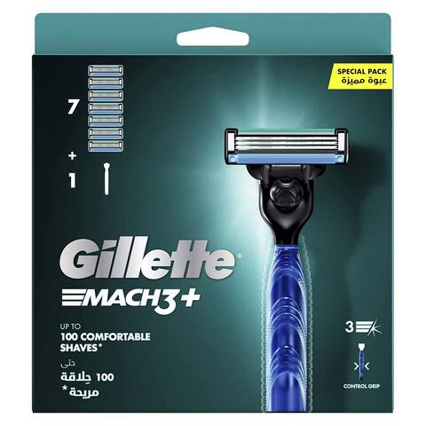 Gilette Mach3 Razor Handle with 7 Blades Online | Carrefour Egypt