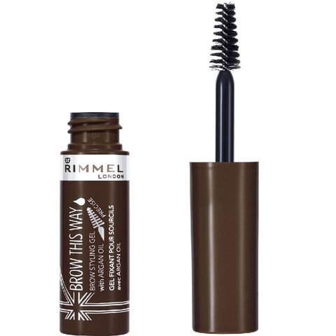 Rimmel London Brow This Way Eyebrow Gel With Argan Oil Dark Brown 003 ...