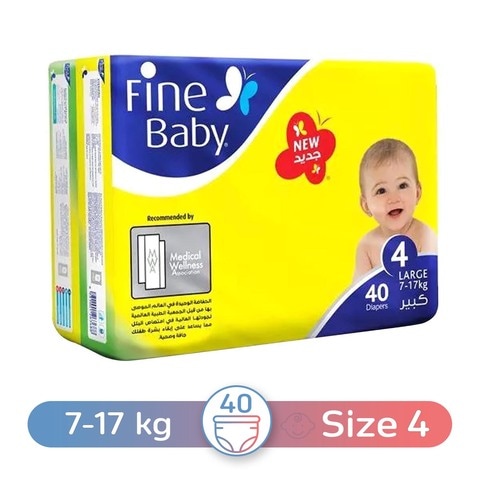 Fine Baby Large Diapers, Size 4 - 40 Diapers price in Egypt | Carrefour ...