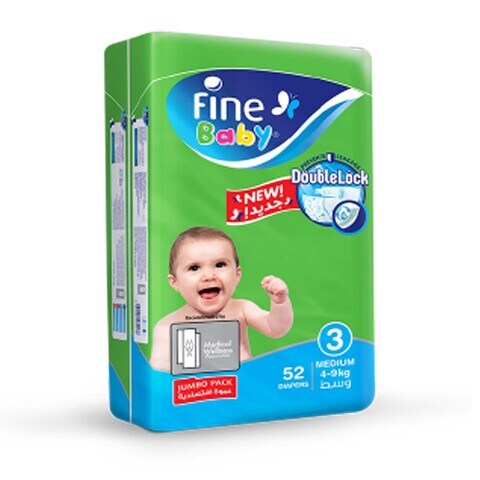 Fine Baby Diapers, DoubleLock Technology, Size 3, Medium 4 ndash 9kg ...