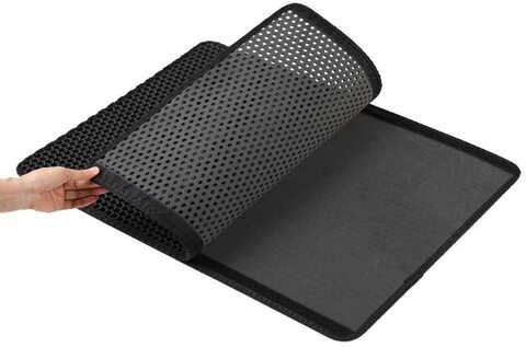 Meetion Cat Litter Mat Anti-Tracking Litter Mat, Honeycomb Double Layer ...