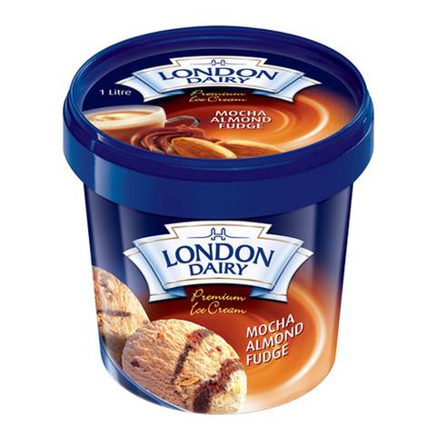 London Dairy Mocha Almond Fudge Ice Cream 1L price in UAE | Carrefour ...