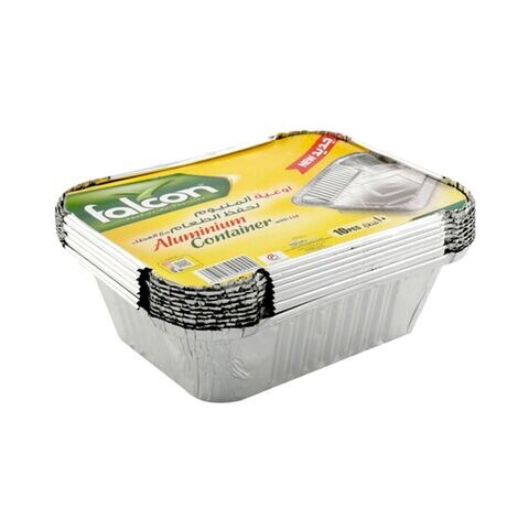 Falcon Rectangle Aluminium Container With Lid Silver 2.41L 10 PCS price ...